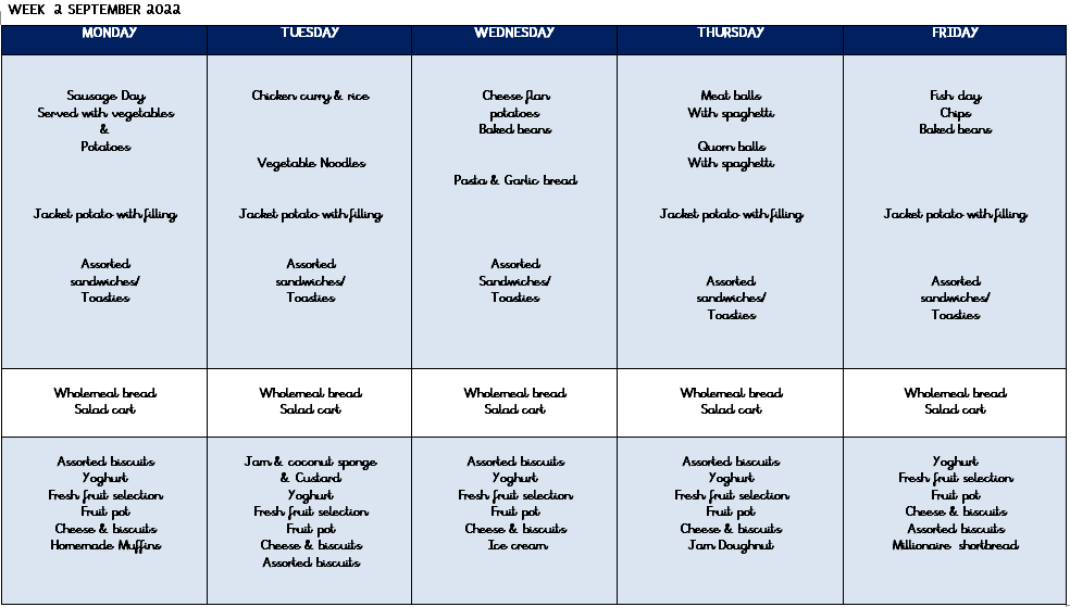 Lunch Menus - St Joseph's Catholic Primary School